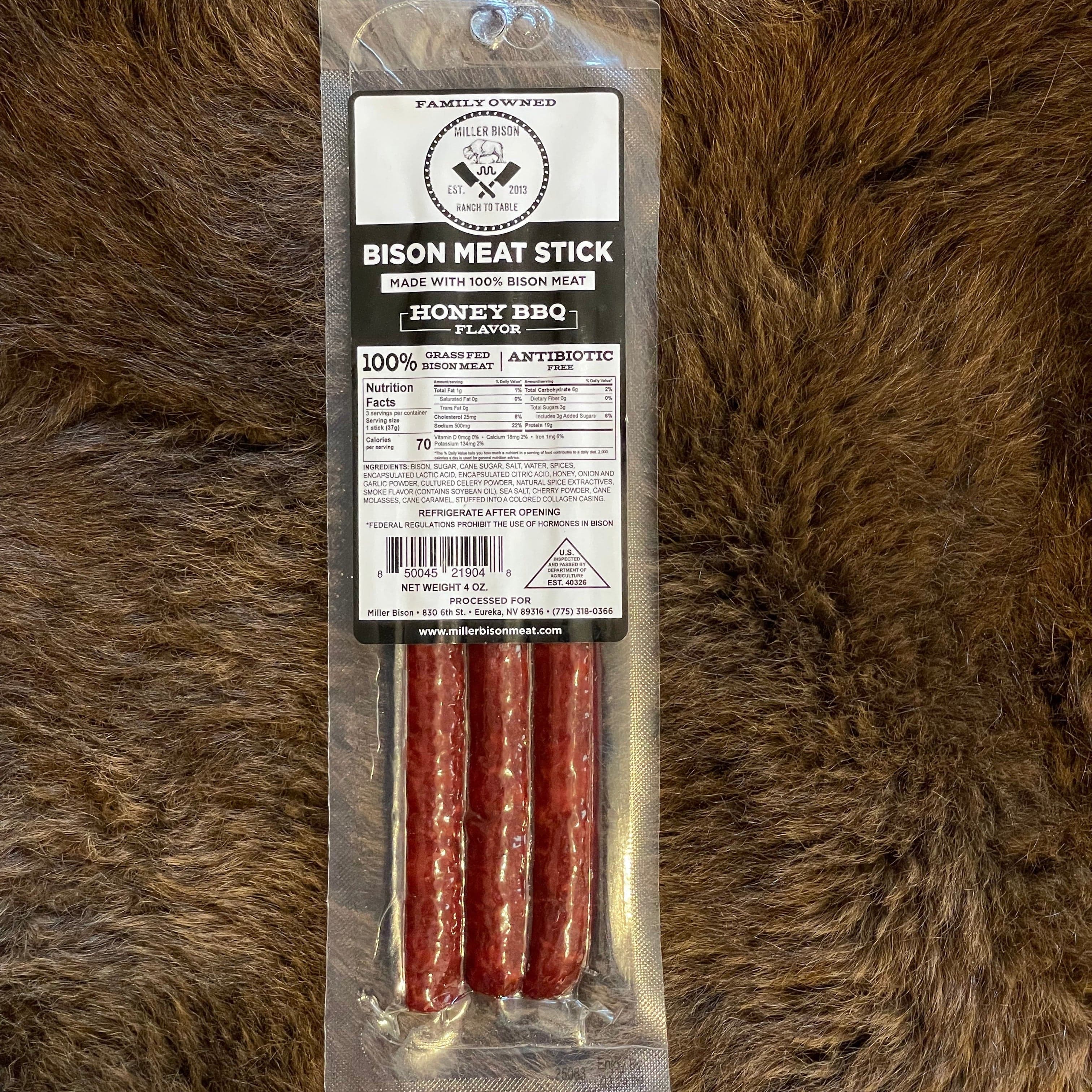 Honey BBQ Bison Meat Sticks – Miller Bison LLC.
