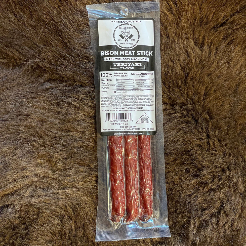 Teriyaki Bison Meat Sticks – Miller Bison LLC.
